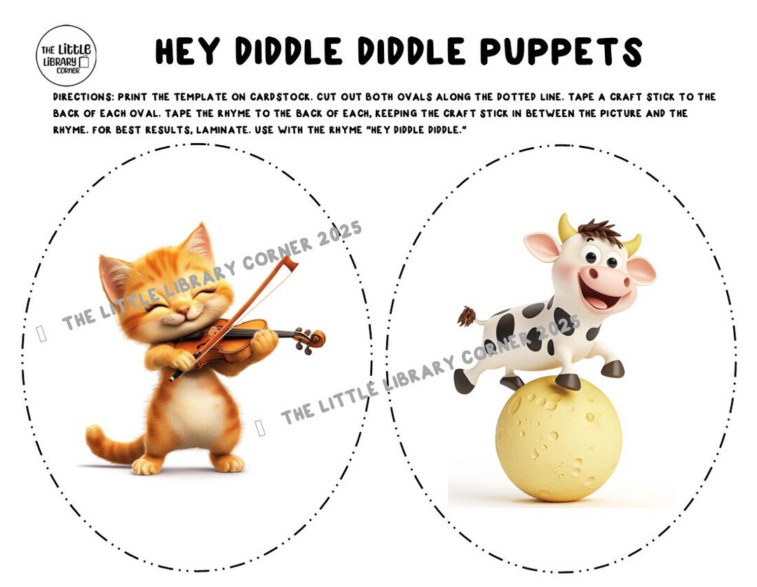 Hey Diddle Diddle Puppets - Etsy