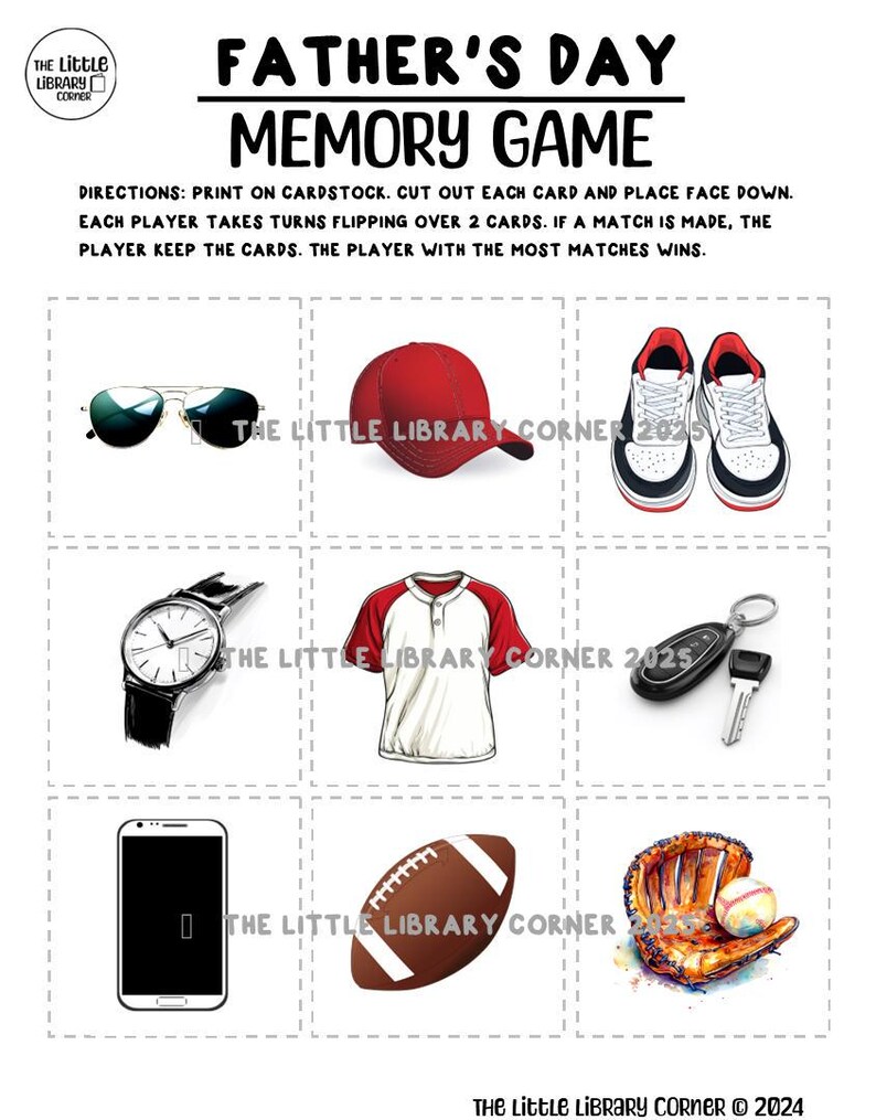 Father's Day Memory Game - Etsy
