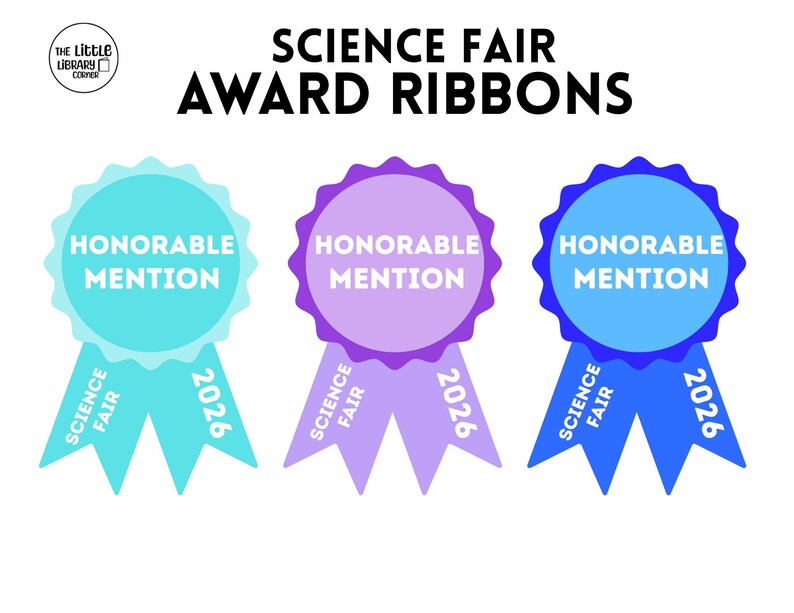 Science Fair Award Ribbons Template-editable With Canva Pro - Etsy