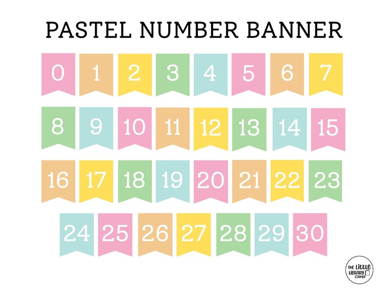 Pastel Alphabet and Number Banner - Etsy