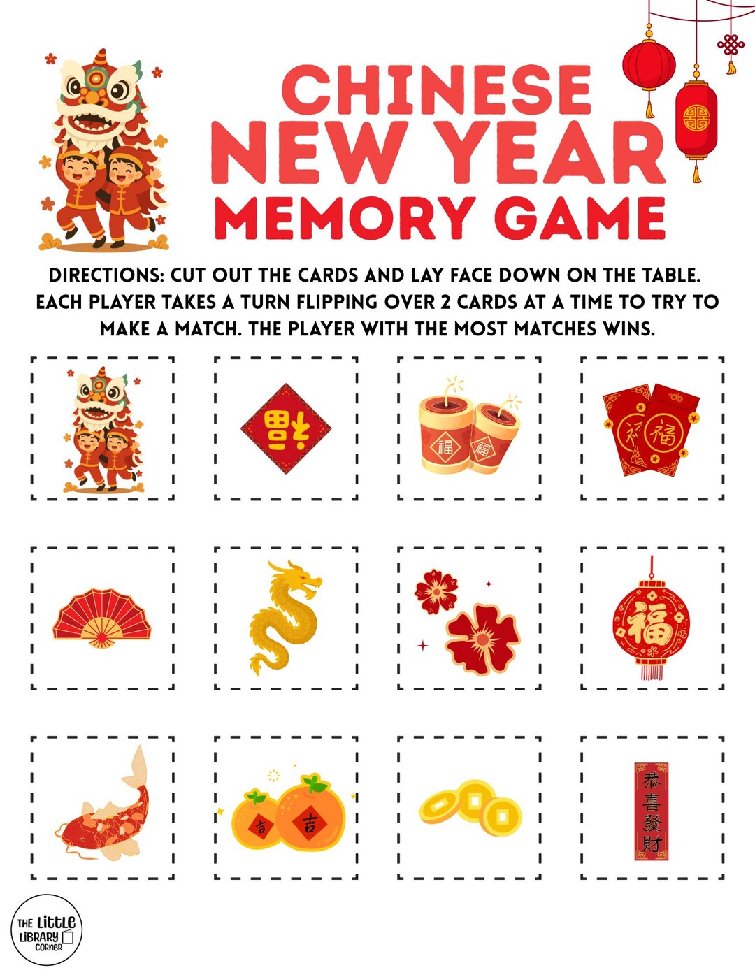 Chinese New Year Memory Game - Etsy