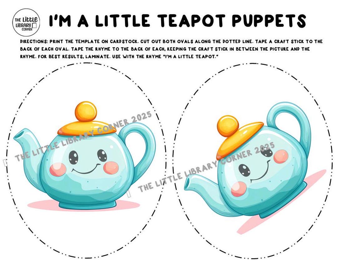I'm A Little Teapot Puppets - Etsy