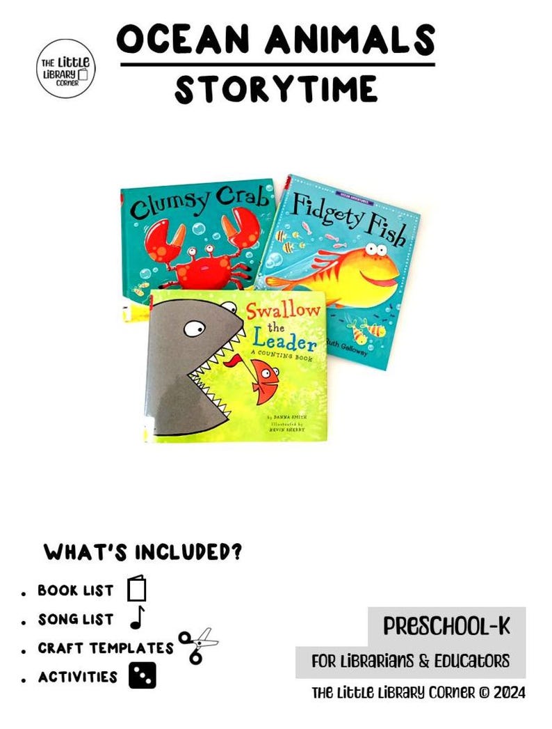 Ocean Animals Storytime - Etsy