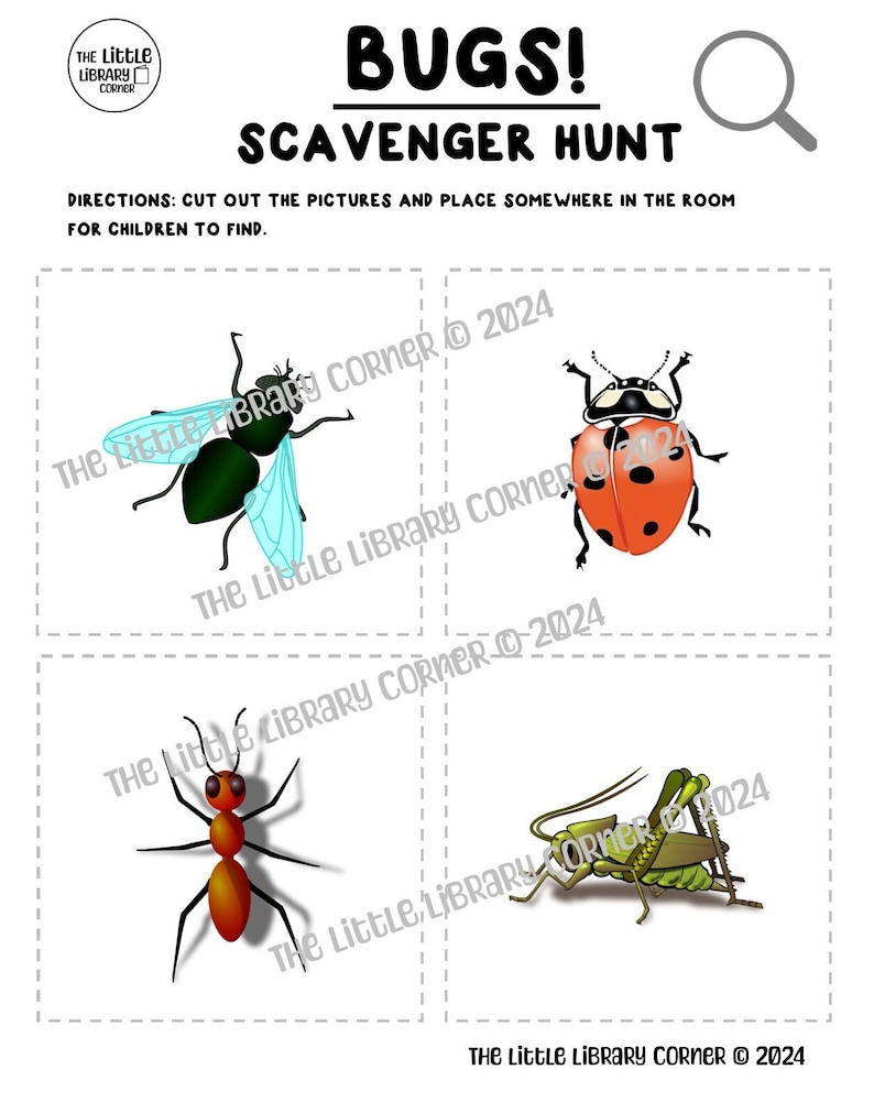 Bugs Scavenger Hunt - Etsy