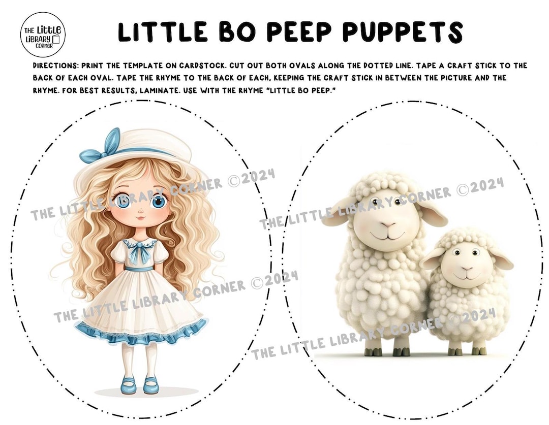 Little Bo Peep Stick Puppets - Etsy