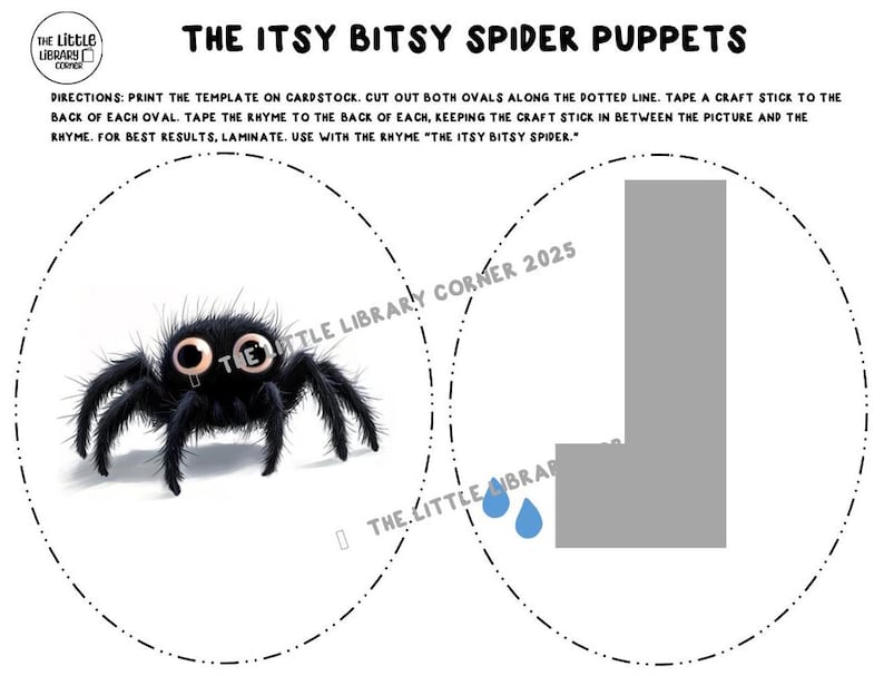 The Itsy Bitsy Spider Puppets - Etsy