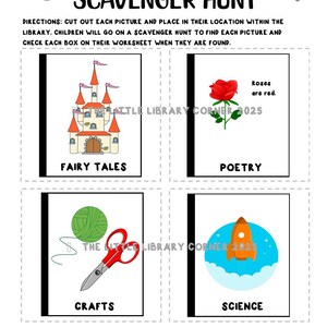 Library Scavenger Hunt - Etsy