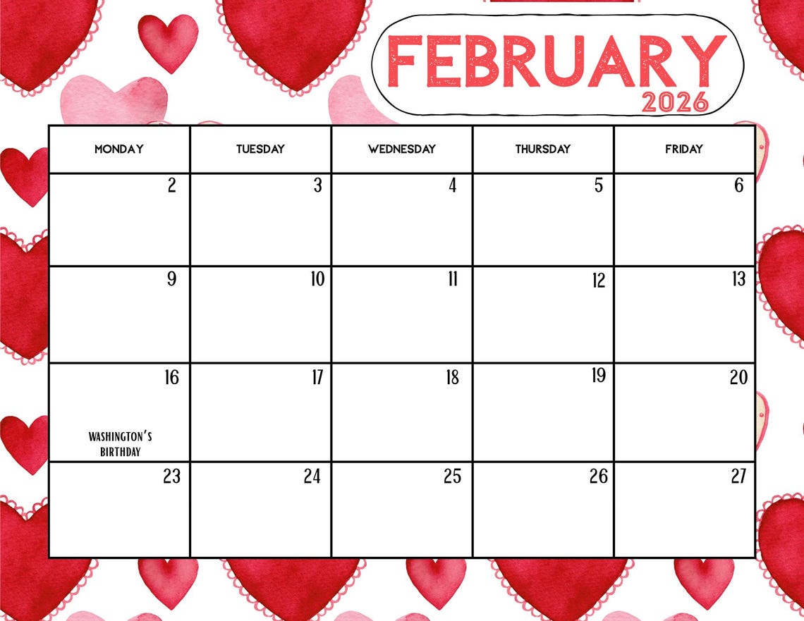 School Year Monthly Calendars Weekdays 2025-2026 Template-editable With ...