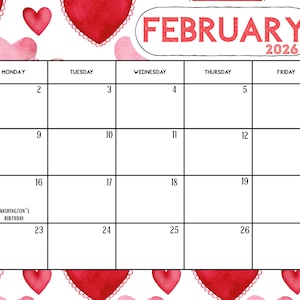 School Year Monthly Calendars Weekdays 2025-2026 Template-editable With ...