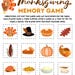 Thanksgiving Memory Game - Etsy