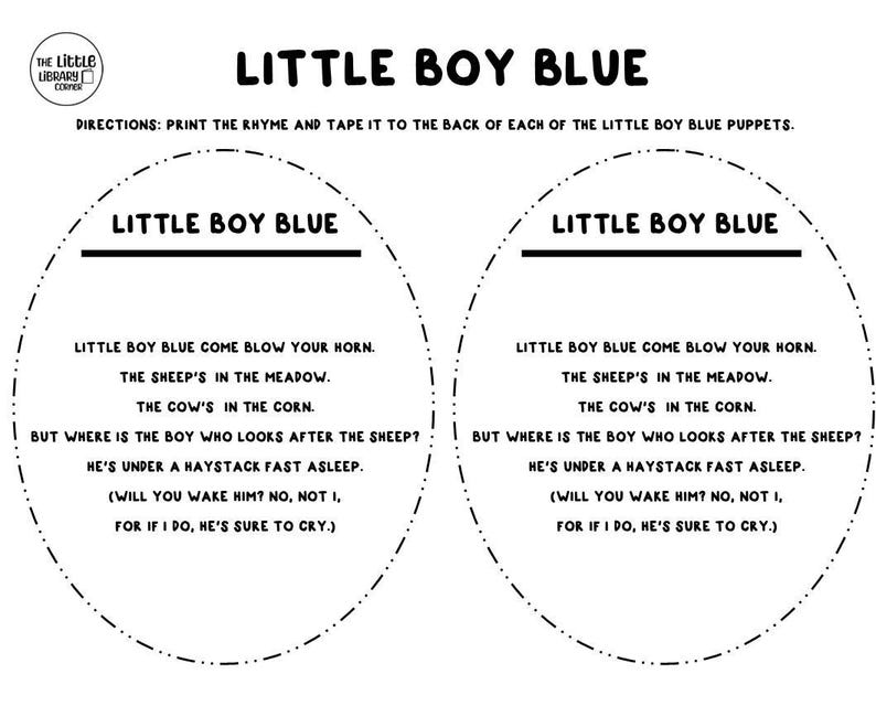 Little Boy Blue Stick Puppets - Etsy