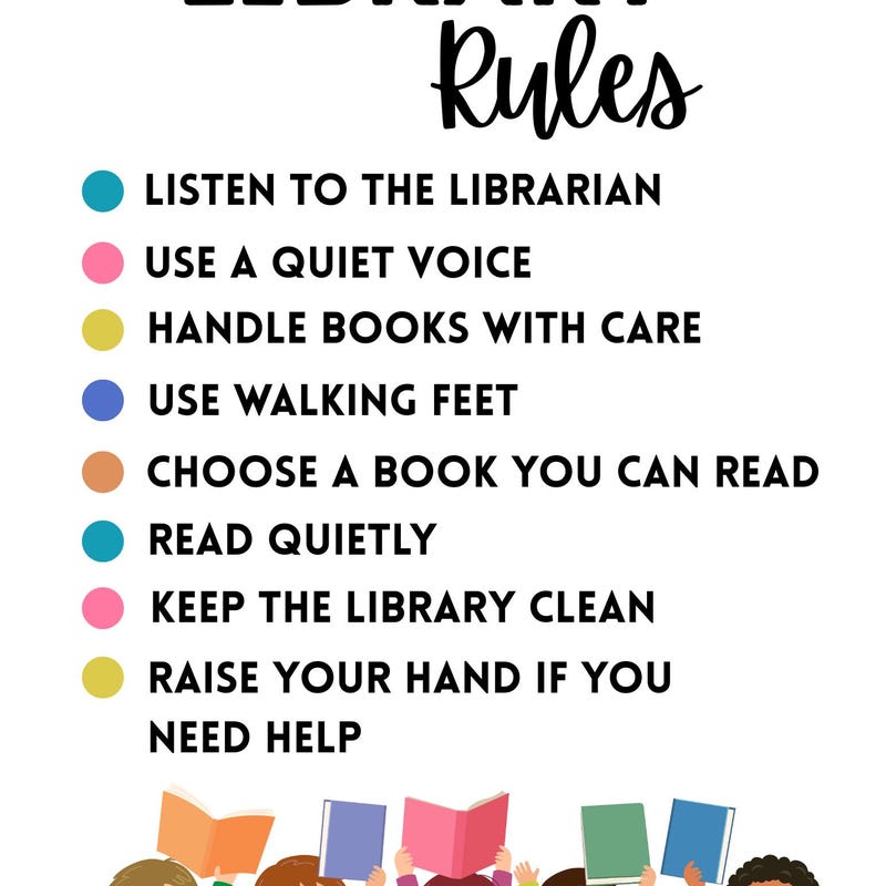 Rules in the Library - Etsy