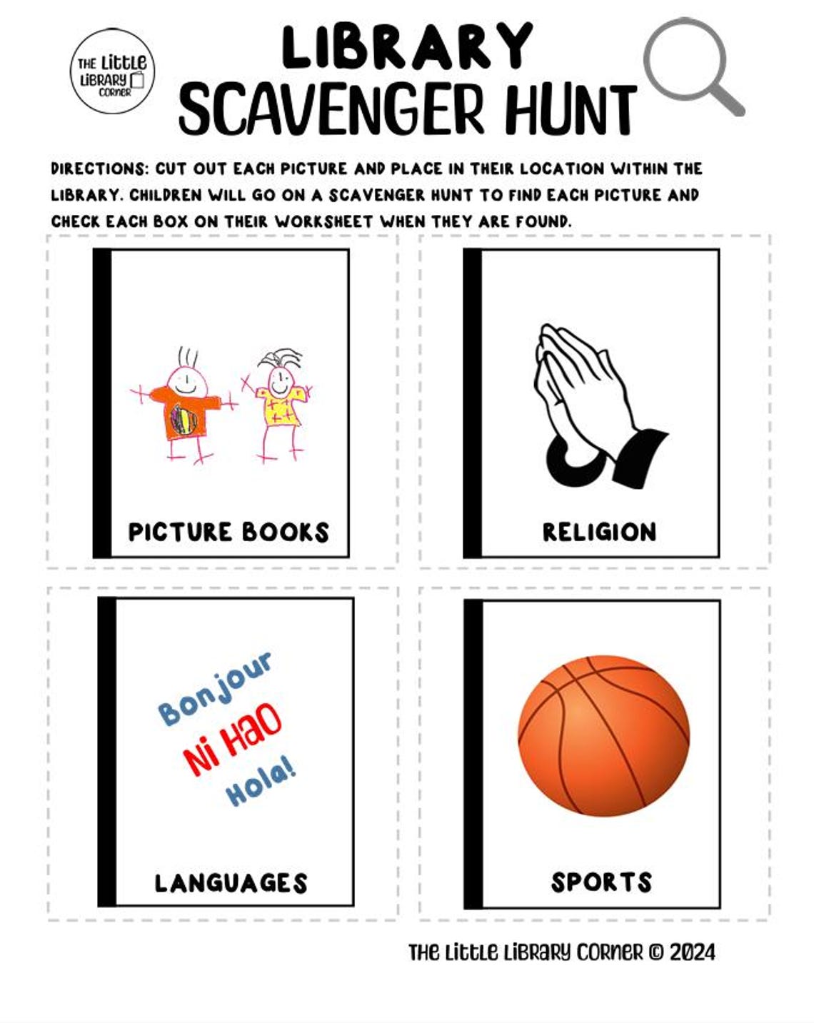 Library Scavenger Hunt - Etsy