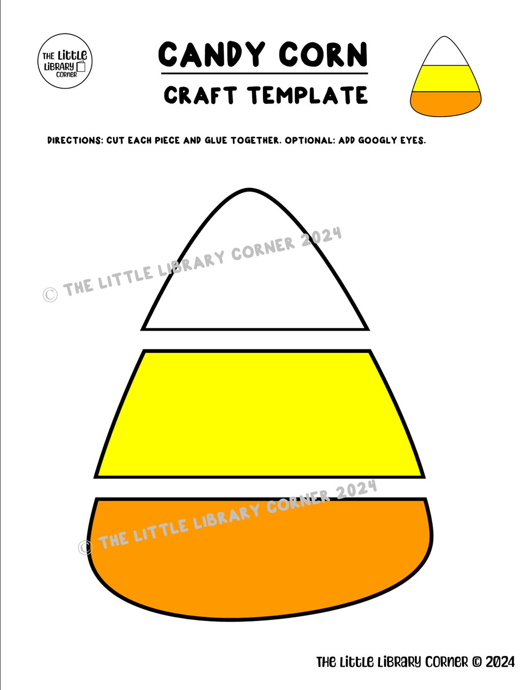 Candy Corn Craft Template - Etsy