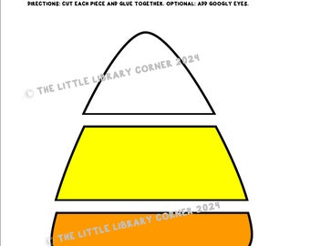 Haunted House, Candy Corn Kids Printable Craft Template, Halloween ...