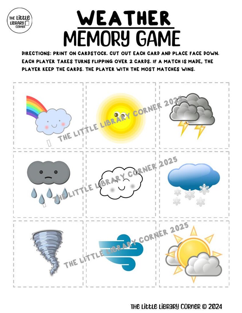 Weather Memory Game - Etsy