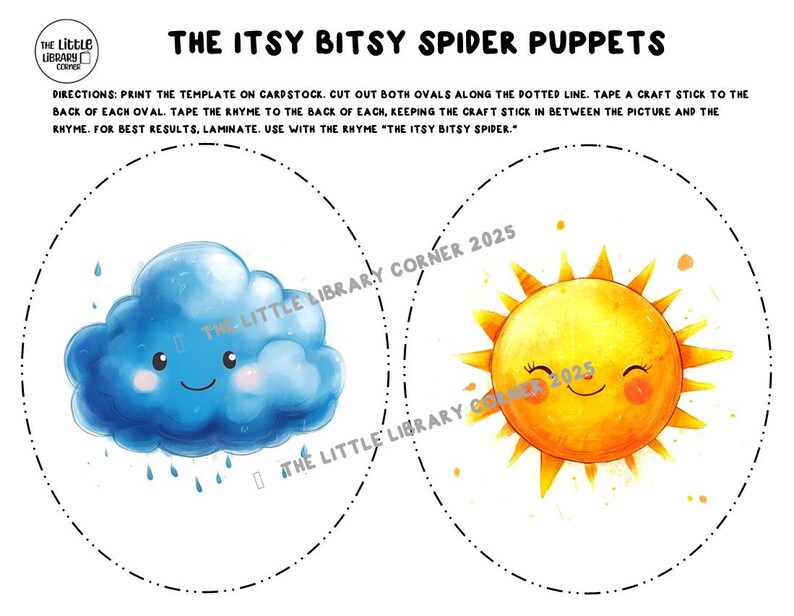 The Itsy Bitsy Spider Puppets - Etsy