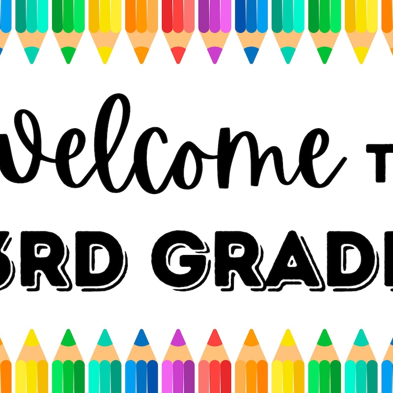 Third Grade Sign - Etsy