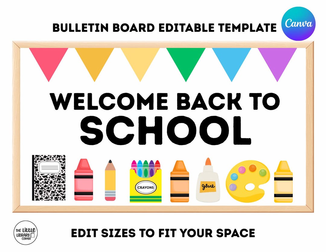 Welcome Back to School Bulletin Board Template-editable With Canva Pro ...