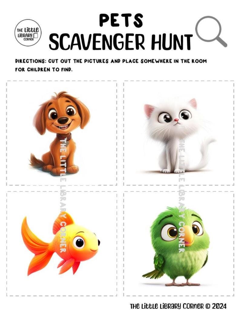 Pets Scavenger Hunt - Etsy