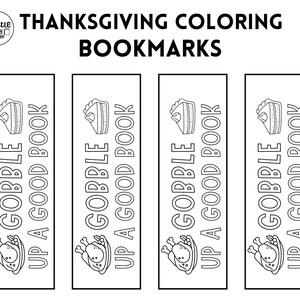 Thanksgiving Coloring Bookmarks - Etsy