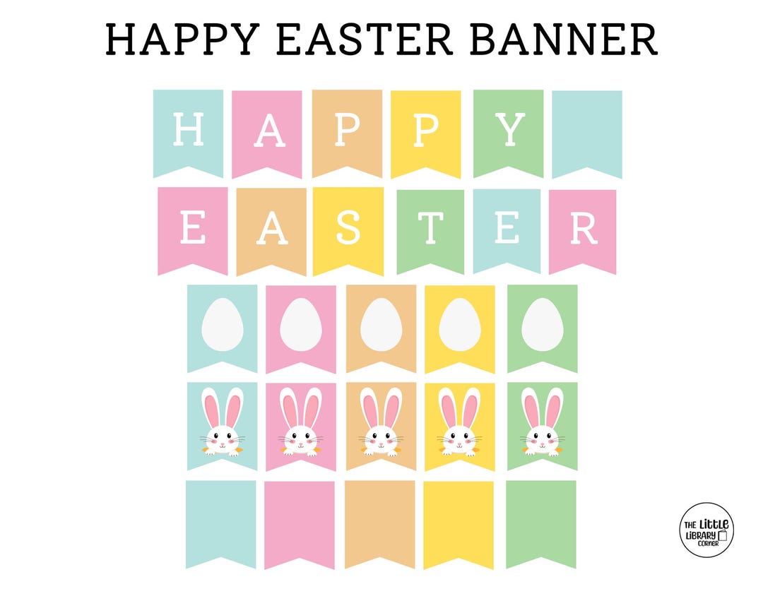 Happy Easter Banner - Etsy