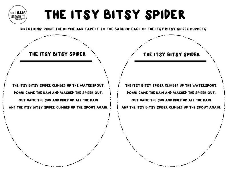 The Itsy Bitsy Spider Puppets - Etsy