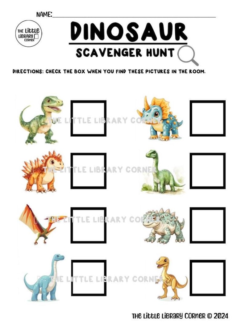 Dinosaur Scavenger Hunt - Etsy