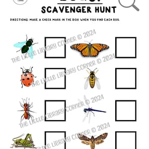 Bugs Scavenger Hunt - Etsy