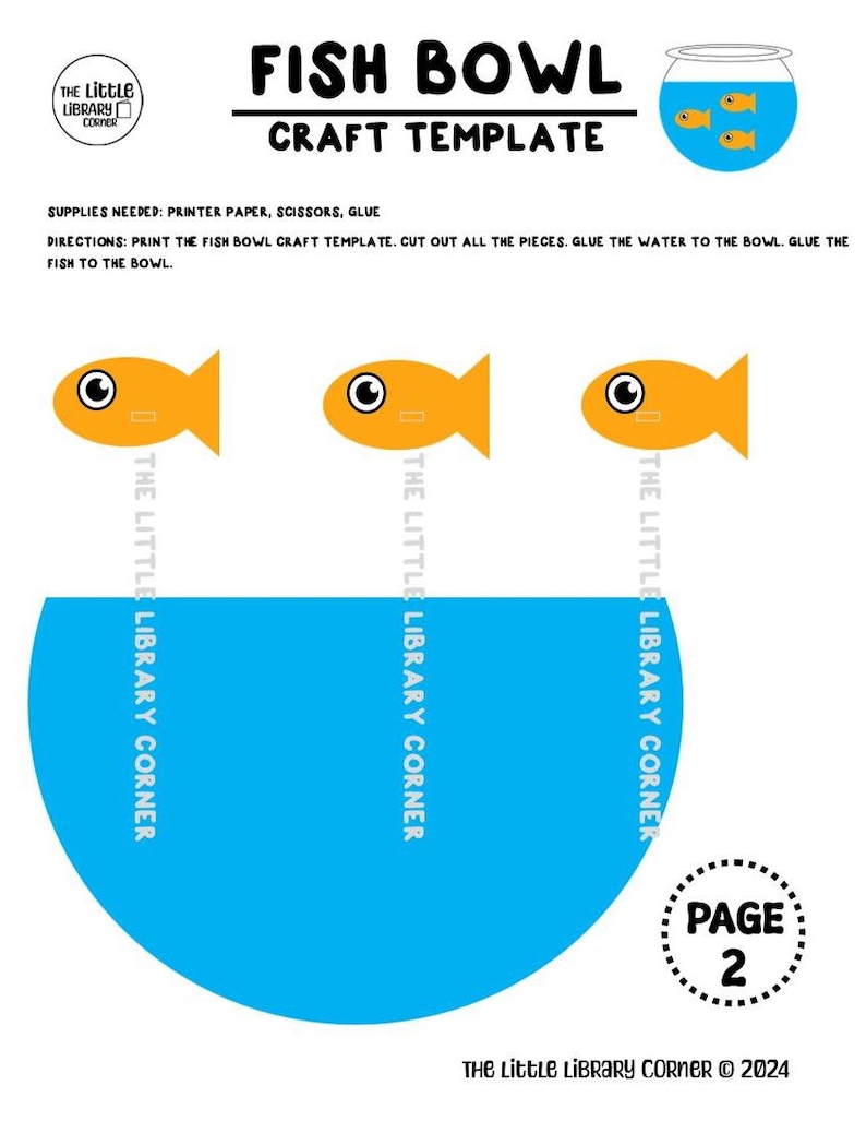 Fish Bowl Craft Template - Etsy