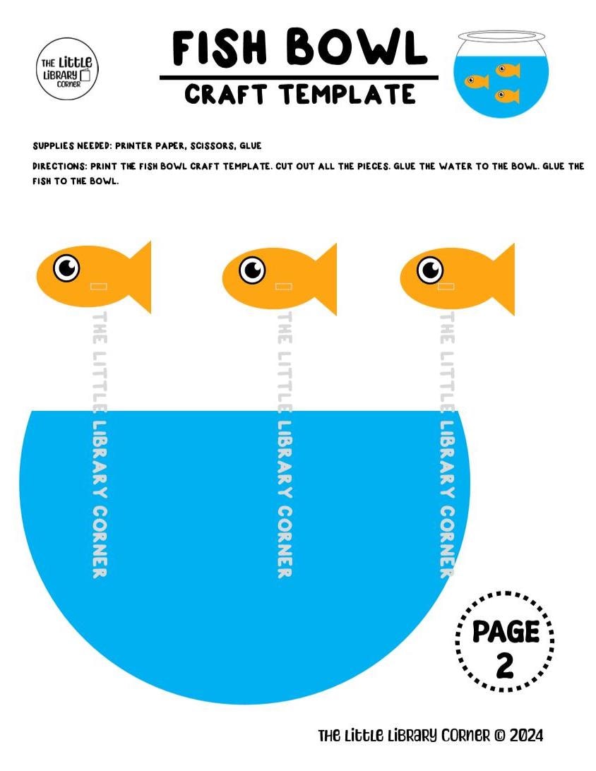 Fish Bowl Craft Template - Etsy
