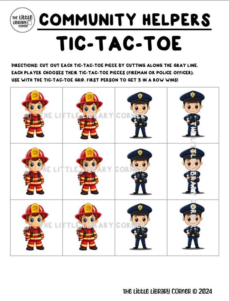 Community Helpers Tic-tac-toe - Etsy