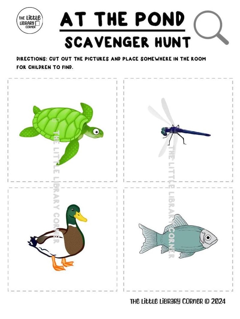 At the Pond Scavenger Hunt - Etsy