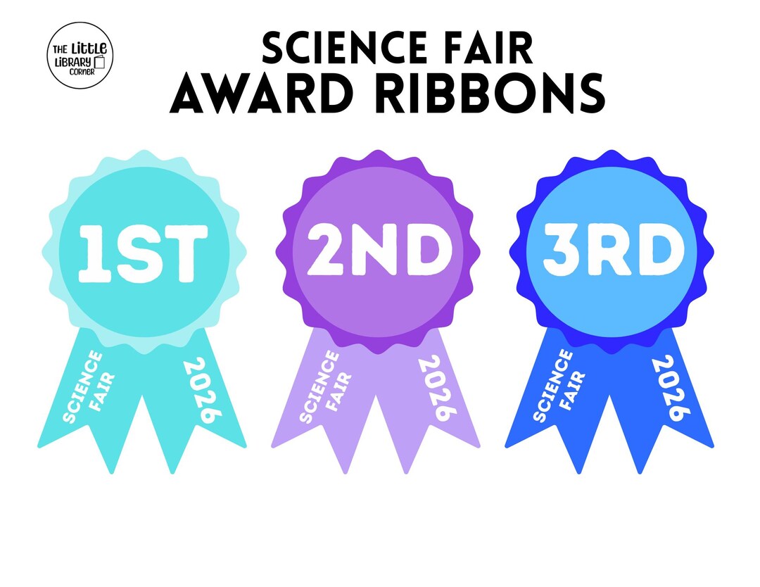 Science Fair Award Ribbons Template-editable With Canva Pro - Etsy