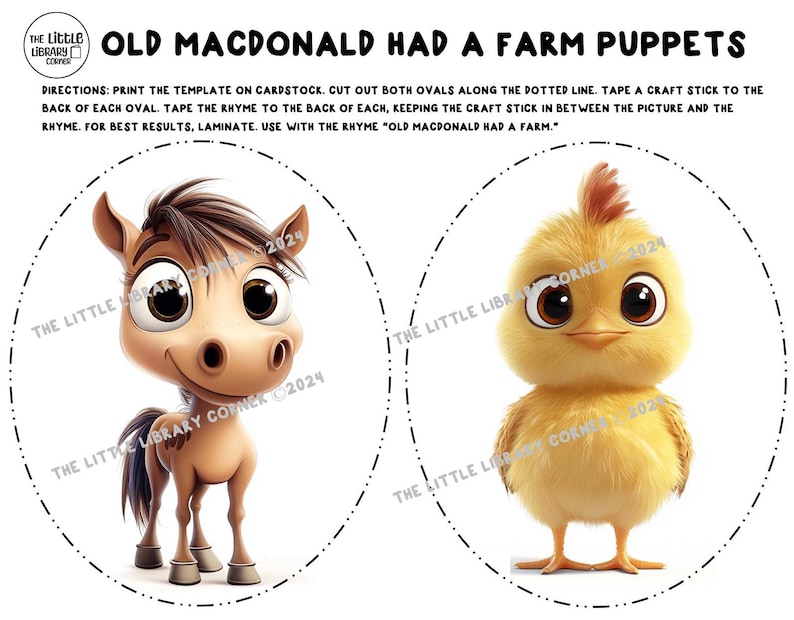 Old Macdonald Had A Farm Stick Puppets - Etsy