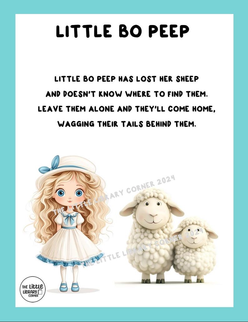 Nursery Rhyme Printable Posters - Etsy