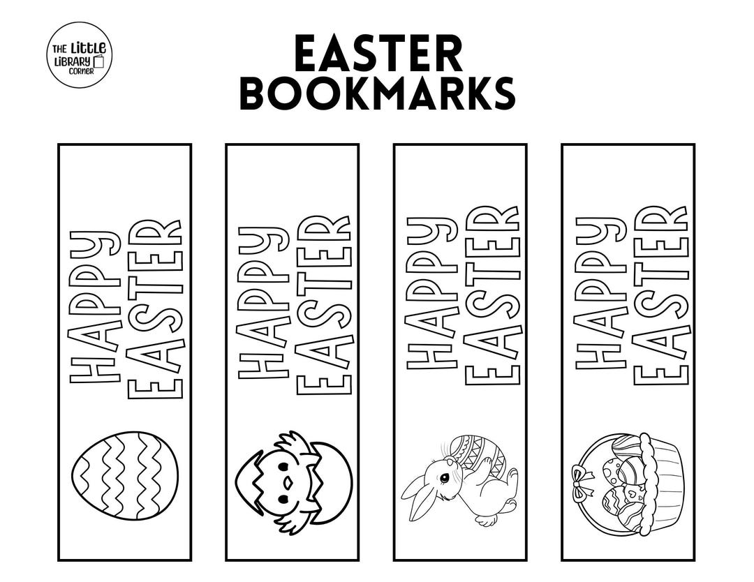 Easter Coloring Bookmarks - Etsy