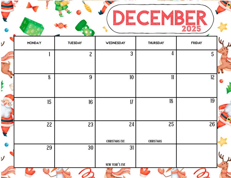 School Year Monthly Calendars Weekdays 2025-2026 Template-editable With ...