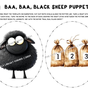 Baa, Baa Black Sheep Stick Puppets - Etsy