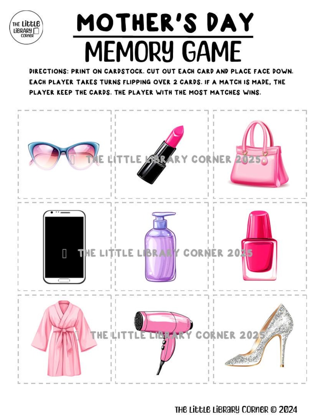 Mother's Day Memory Game - Etsy