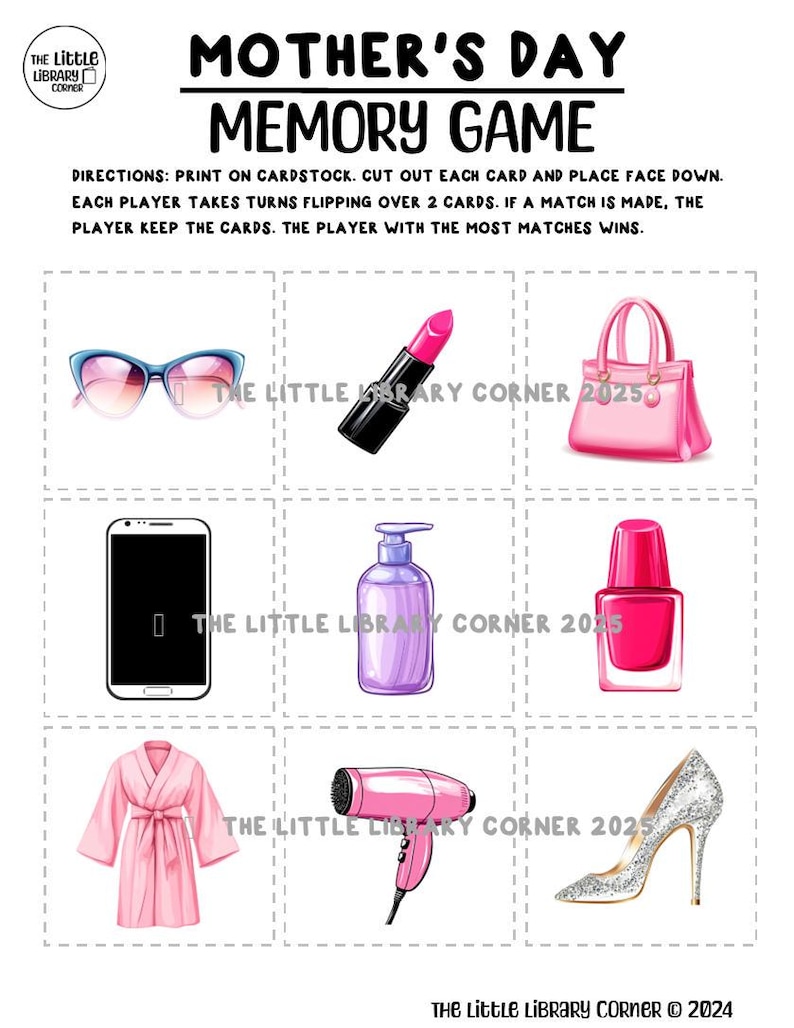 Mother's Day Memory Game - Etsy