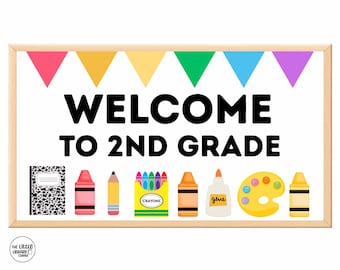 Printable Welcome to Second Grade Sign Colorful Classroom Sign Second ...