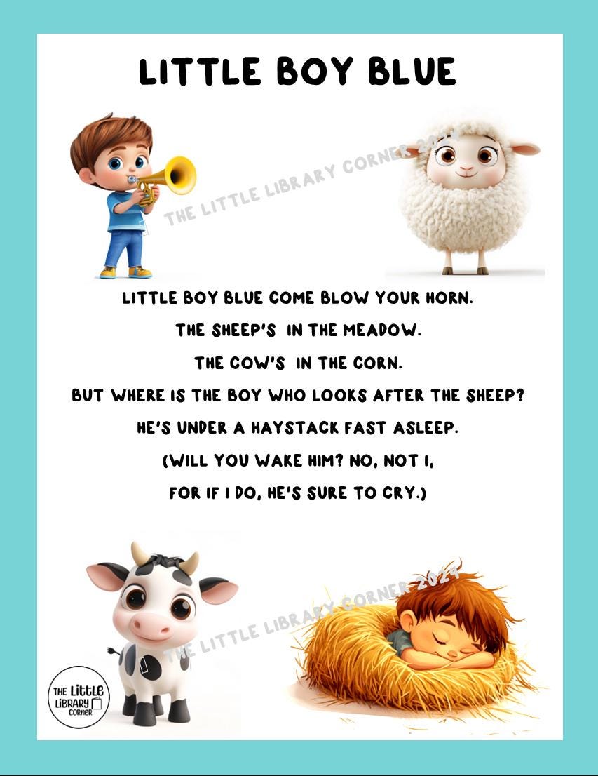 Nursery Rhyme Printable Posters - Etsy