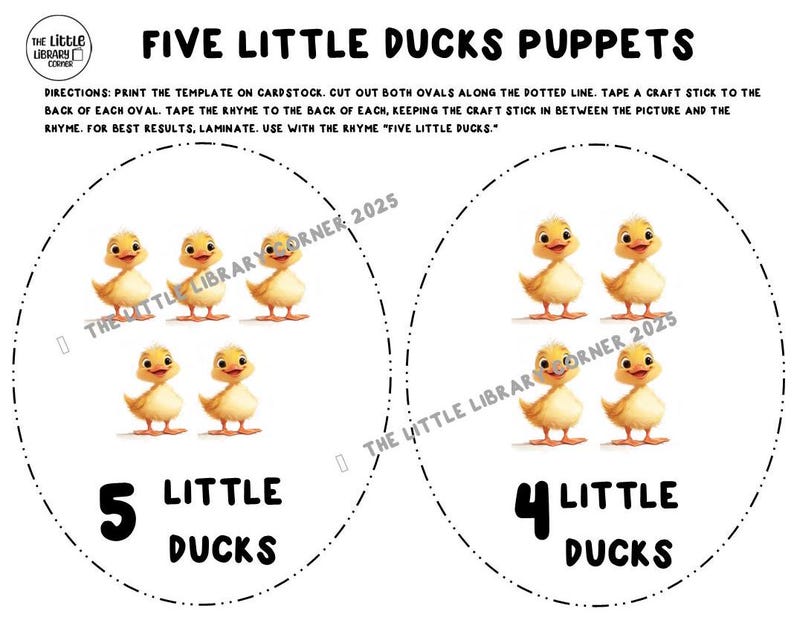 Five Little Ducks Puppets - Etsy