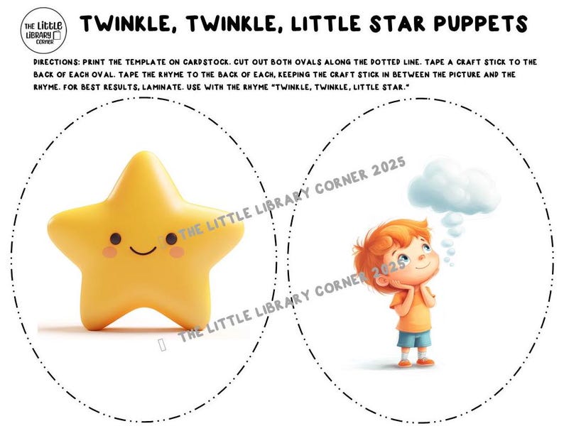 Twinkle, Twinkle Little Star Puppets - Etsy