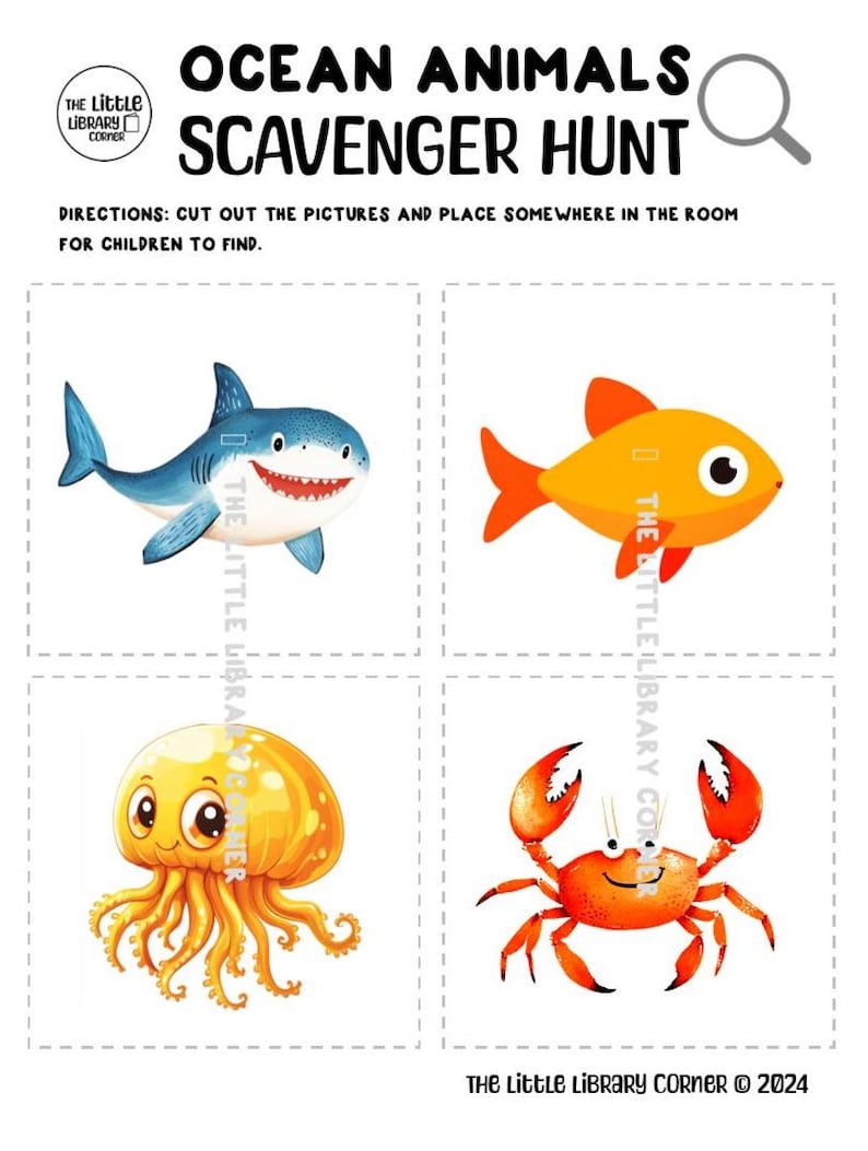 Ocean Animals Scavenger Hunt - Etsy