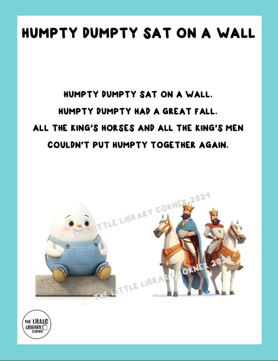 Nursery Rhyme Printable Posters - Etsy