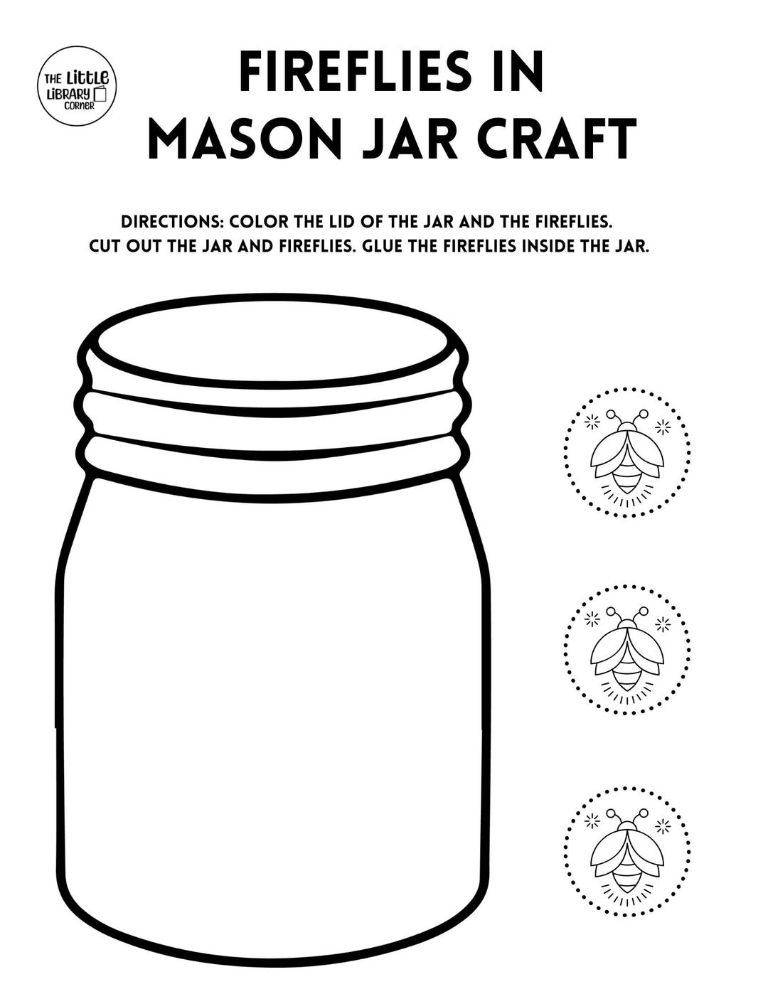 Fireflies in Mason Jar Craft - Etsy