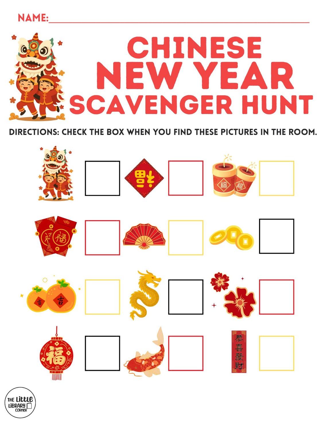 Chinese New Year Scavenger Hunt - Etsy