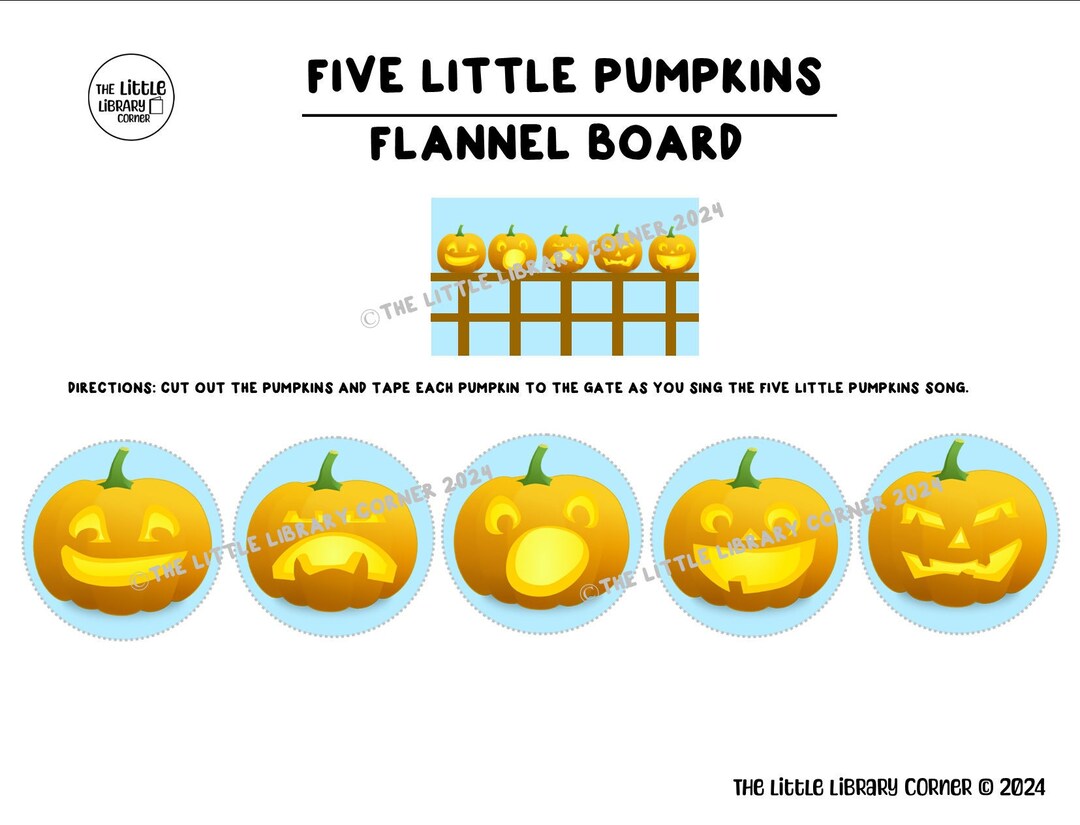 Five Little Pumpkins Flannelboard - Etsy